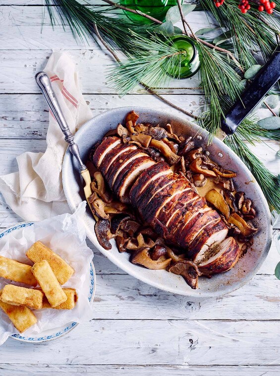 Kalkoenrollade met kroketten van knolselder | AEG